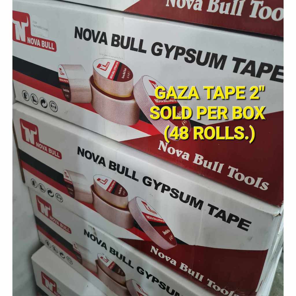 (48pcs PER BOX) Nova Bull Gypsum Tape Big / Gaza Gasa Tape / Fiberglass ...