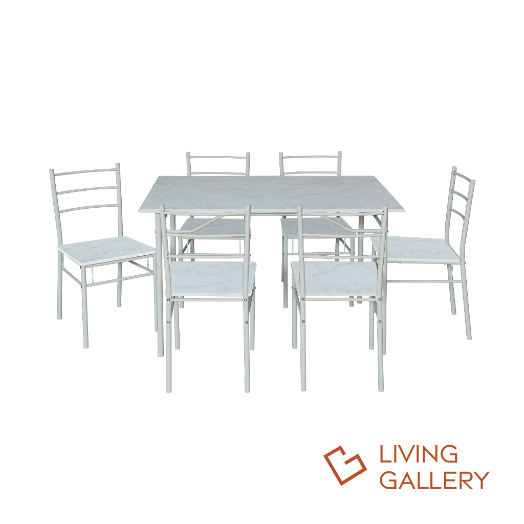 Living Gallery Dining Table with 6-Chair | Modern and Easy To Assemble ...