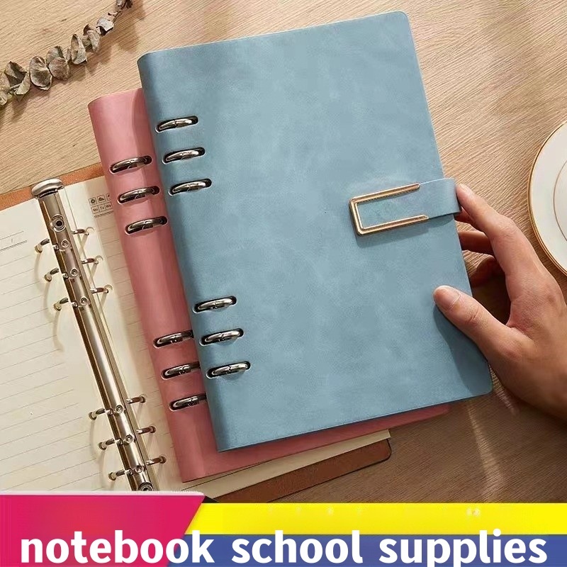 A5 B5 Leather Refillable Refill Notebook loose-Leaf Binder Magnetic ...