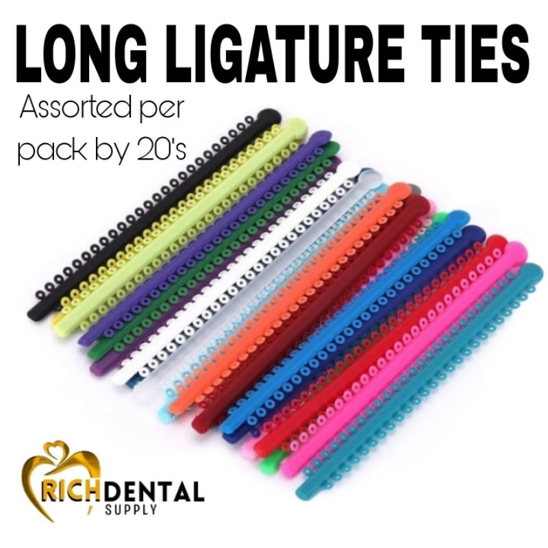 Assorted Colors High Quality Long Ligature Elastic Ties | Shopee ...