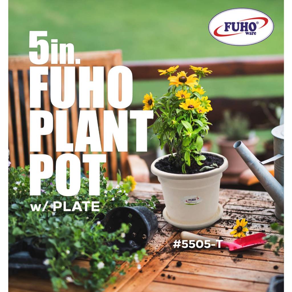 6 pcs FUHO 5" Flowerpot with Tray, #5505-T | Shopee Philippines