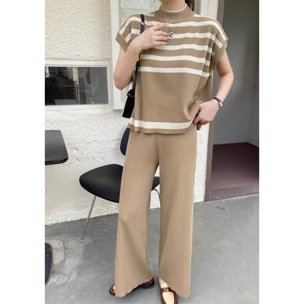 Miss M Turtle Neck Stripe Top & Garterized Pants 2 in 1 Oversize ...