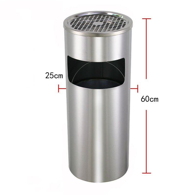 Stainless Ashtray Trash Bin Square Top Cigarette Bin Trash Can | Shopee ...