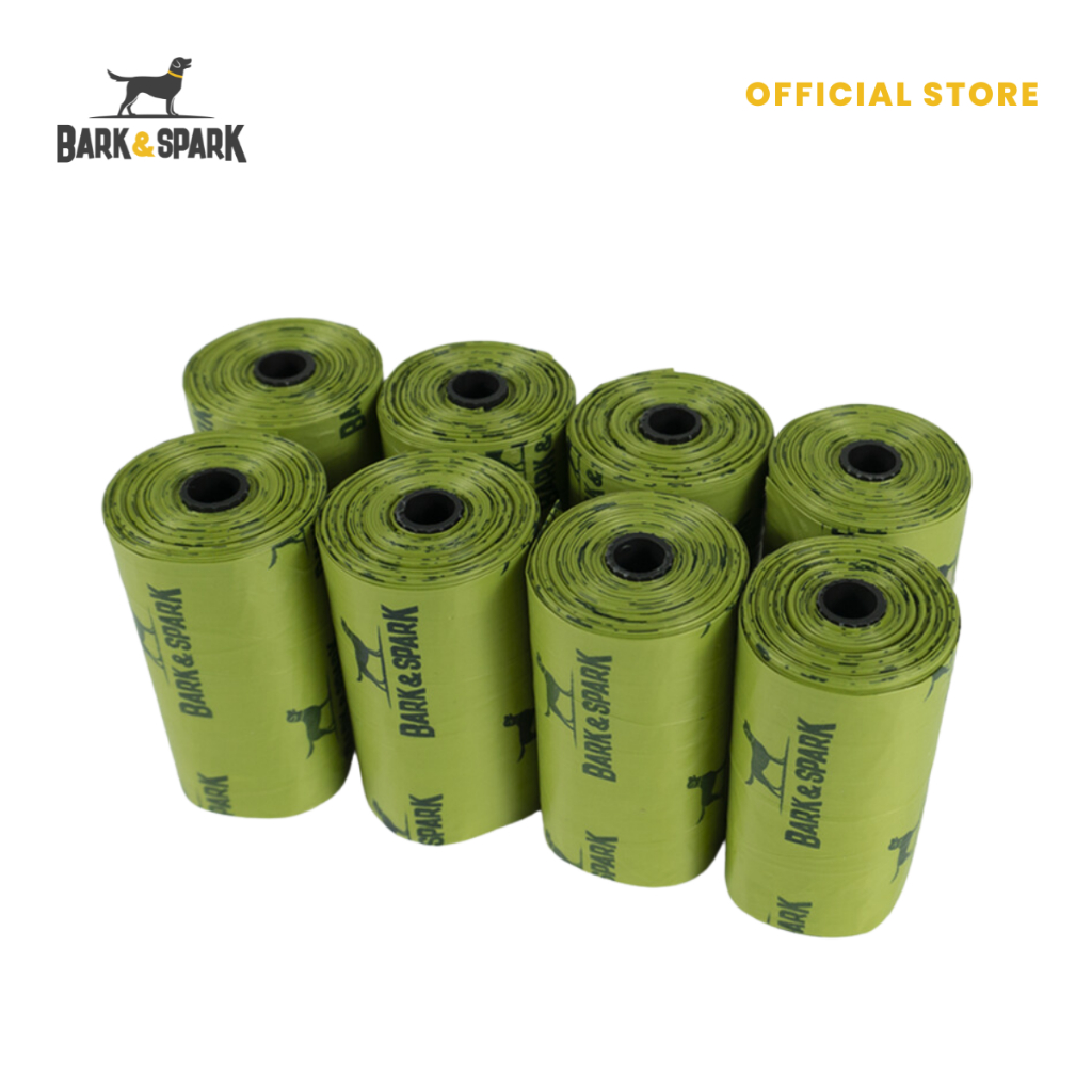 Bark & Spark Dog Poop Bag Refill in Packs of 8 - Biodegradable ...