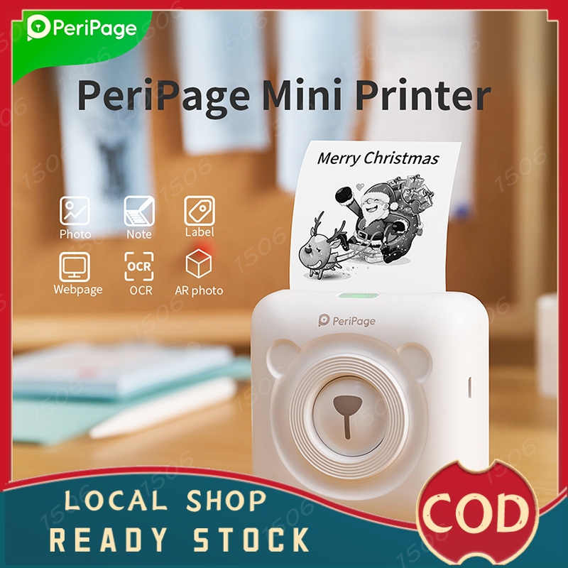 PeriPage White Mini Printer 304DPI High Definition A6s No Need Ink ...