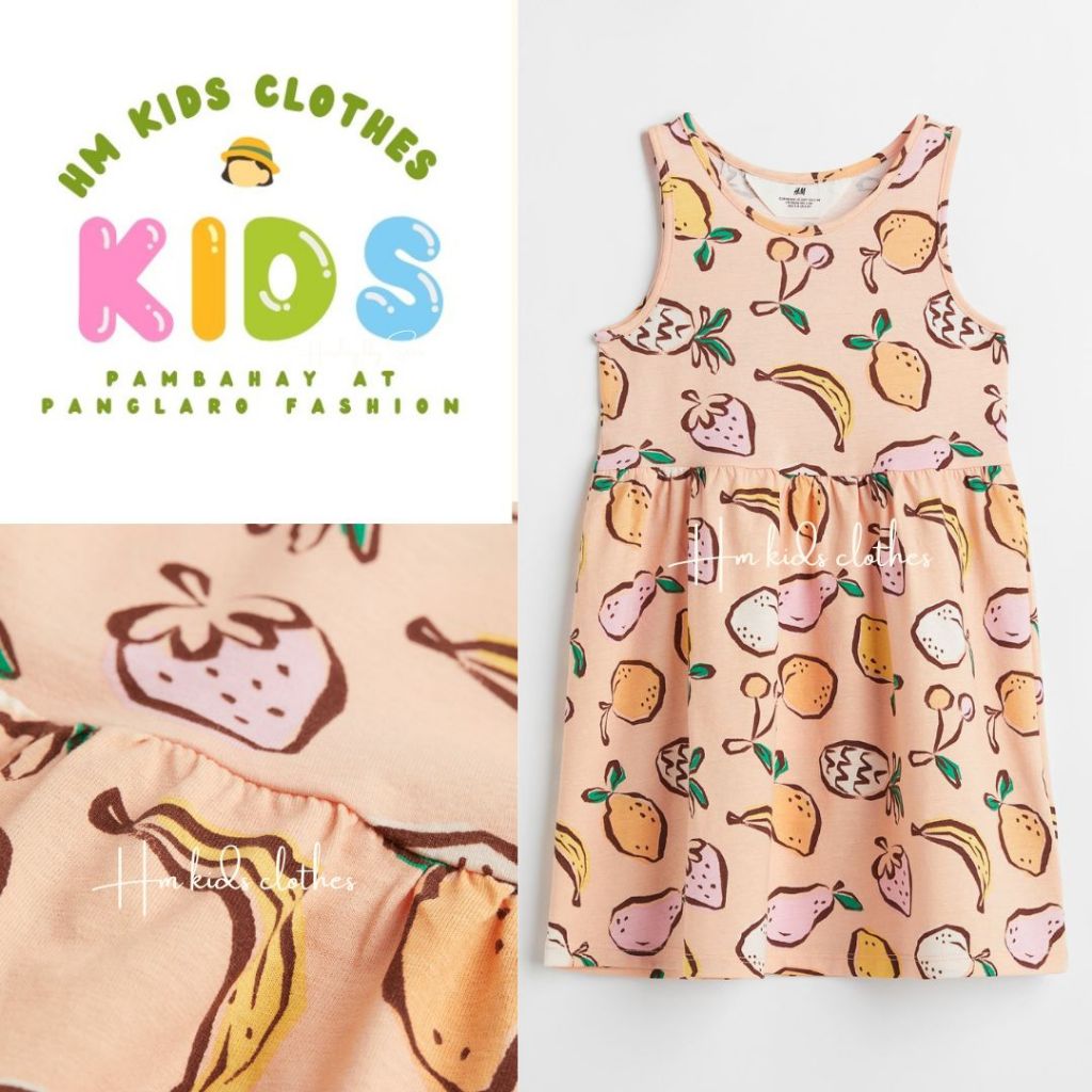 HM Light Beige Fruits Kids Dress Branded and Authentic | Shopee Philippines