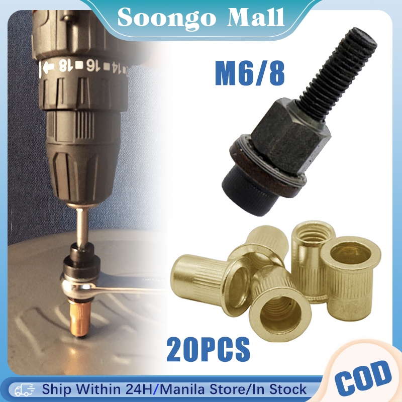 Hand Rivet Nut Head M6 M8 Rivet Nut Tool With 20pcs Nut Simple ...