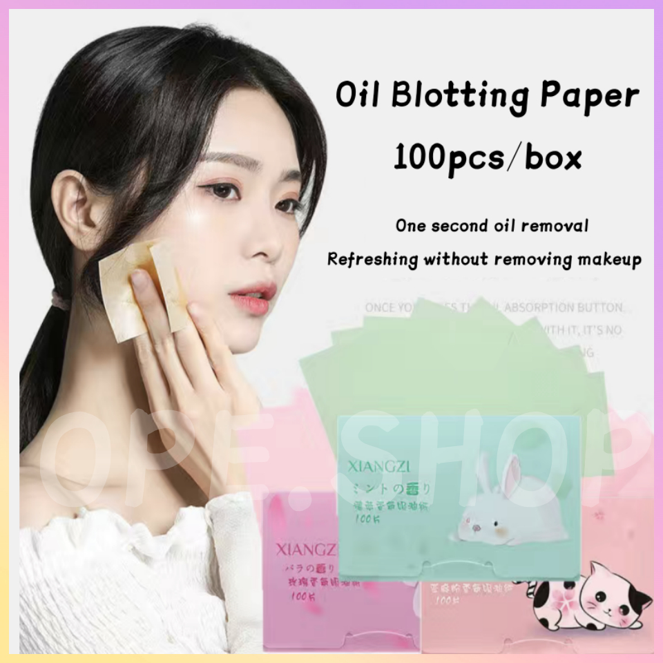 100PCS Face Oil Absorbing Paper Surface Flax Natural Green Tea Bamboo ...