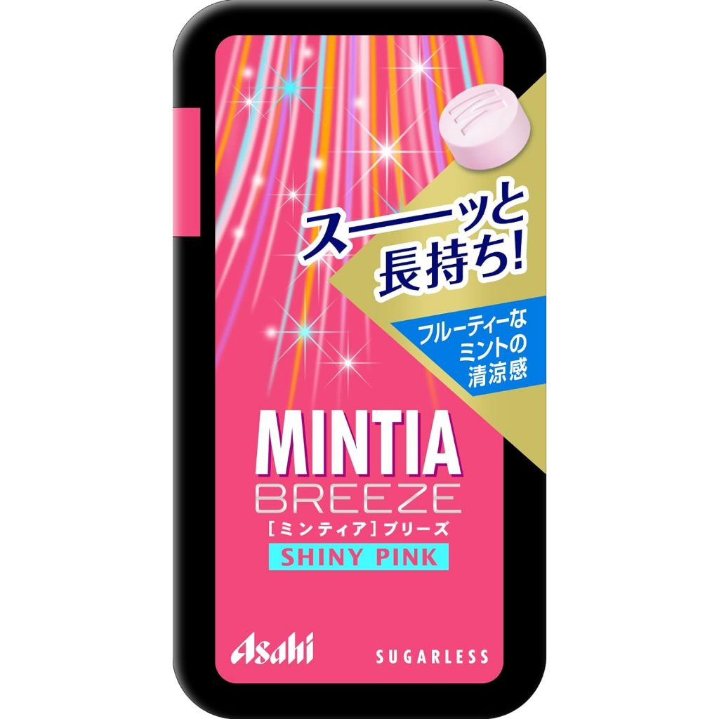 【Mint Candy】Asahi MINTIA BREEZE SHINY PINK (30 Tablets) 薄荷糖 口气清新剂 ★Large mint tablets with a ...