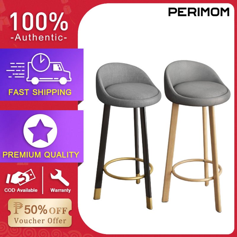 Nordic Bar Chair High Stool Modern Cafe Bar Aesthetic Chair High Chair ...