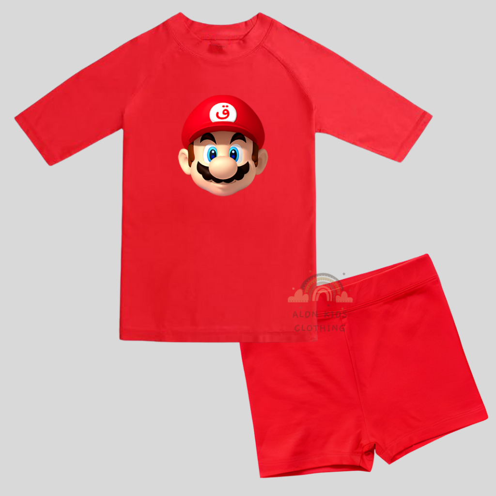 SUPER MARIO AND LUIGI RASHGUARD SET FOR KIDS 1-12 YEARS OLD | Shopee ...