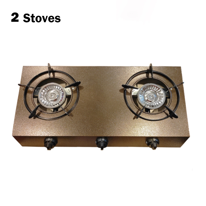 Gas Stove Double Burner 3 Stoves 4.0KW Domestic Tabletop Stainless ...