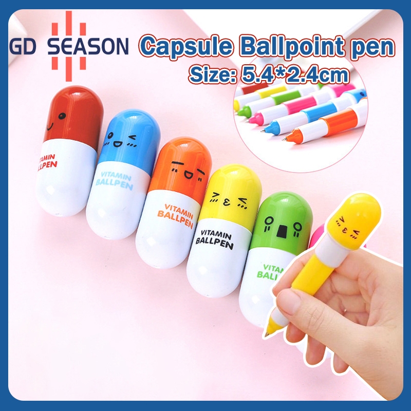 Creative Cute Ballpen Emoji Fold Pen Pills Capsule Shaped Colorful ...