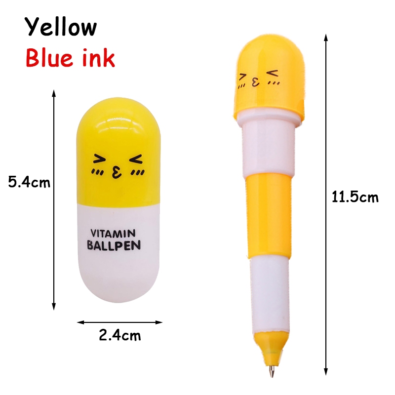 Creative Cute Ballpen Emoji Fold Pen Pills Capsule Shaped Colorful ...