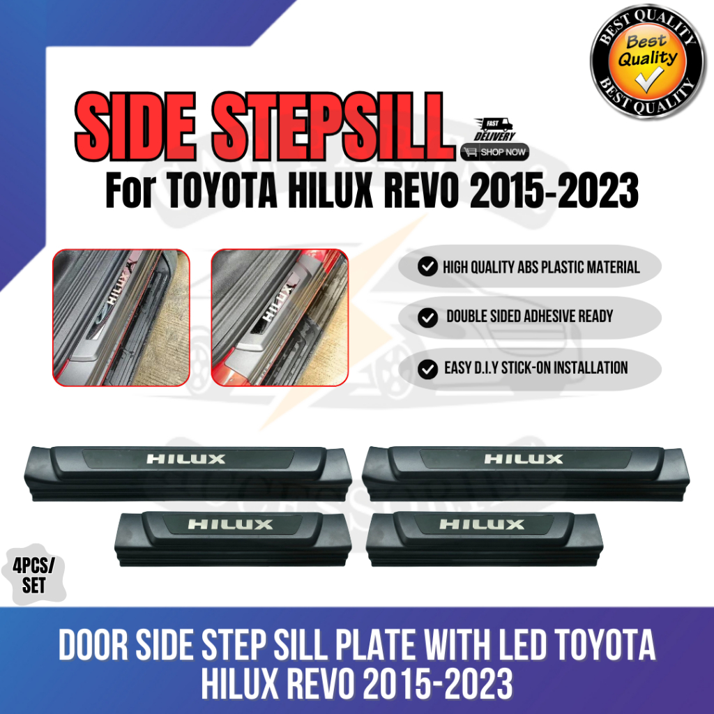 CPA DOOR SIDE STEP SILL PLATE WITH LED TOYOTA HILUX REVO 2015-2023 ...