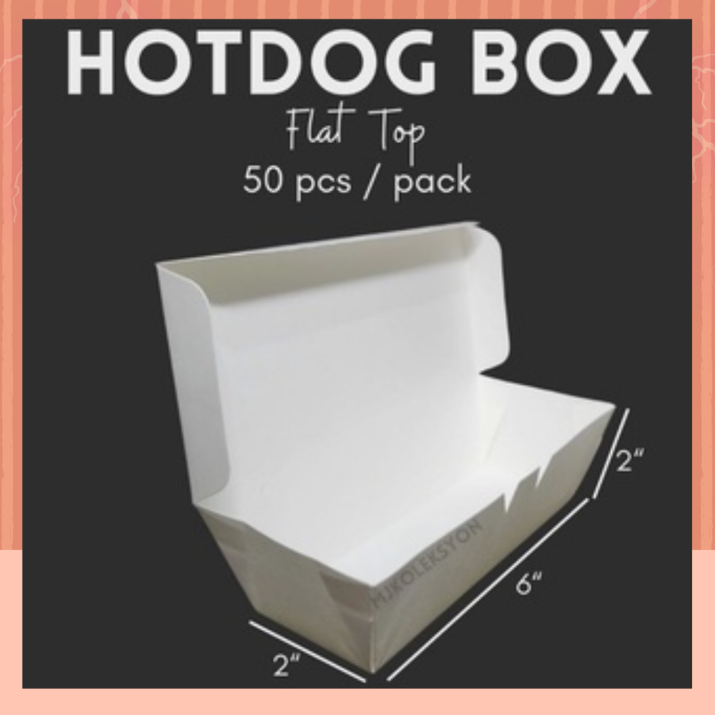 50pcs Hotdog Box Flat Top Best for Corndog, Siomai, Takoyaki | Shopee ...