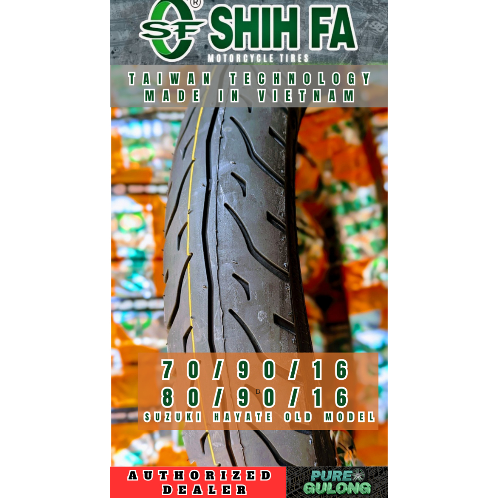 70/90/16 & 80/90/16 SHIHFA TIRES TUBELESS FREE 500ML SEALANT FREE PITO ...