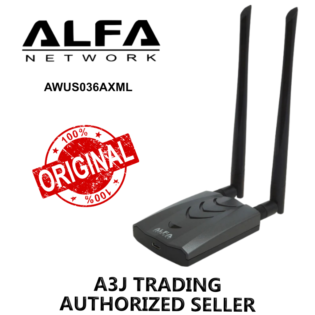 ALFA Wireless AWUS036AXML WiFi 6/6E (802.11ax) 2x2 Tri-band 2.4 GHz / 5 GHz / 6 GHz and ...