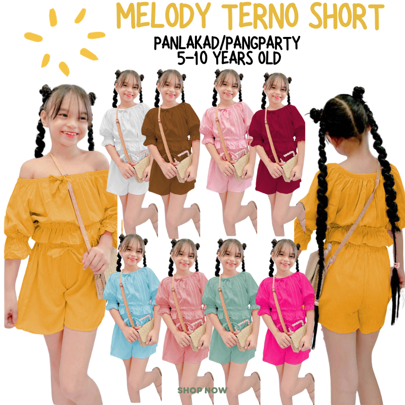 MCS Melody Casual Kids TErno SHort For Girls 6-10 Years Old (Model 6 ...