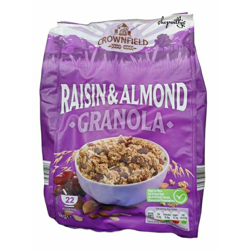 Crownfield Raisin & Almond Granola Cereal 1kg Pack | Shopee Philippines