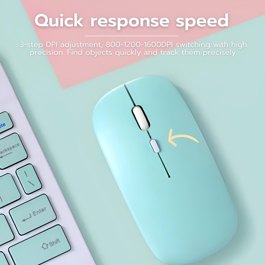 Wireless Keyboard and Mouse 10 inch Macaron Colors for Phone Laptop ...