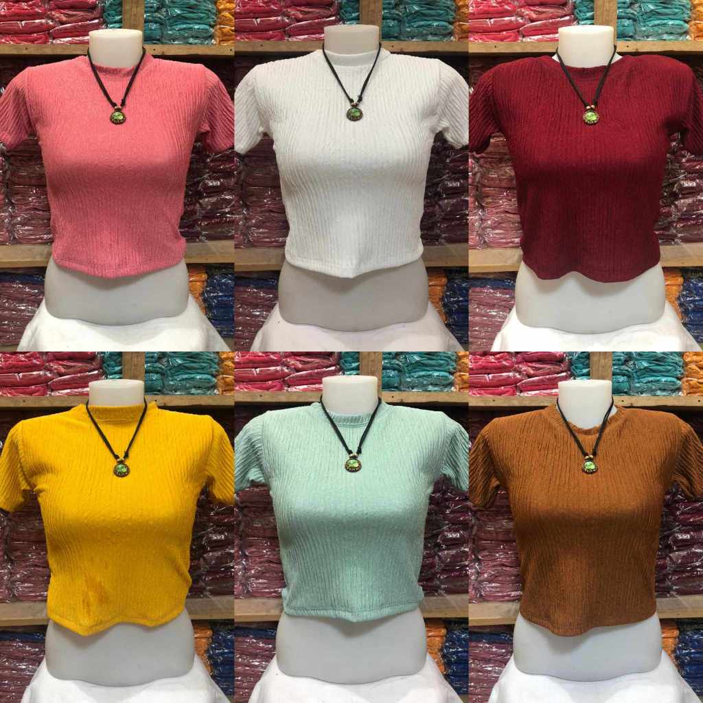 Honey Plain Round Neck Bark Crepe Top | Shopee Philippines