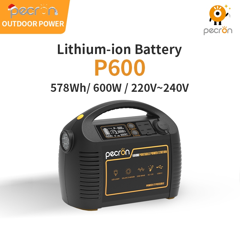 Pecron P600 578Wh 600W Portable Power Station Lithium Battery Solar ...