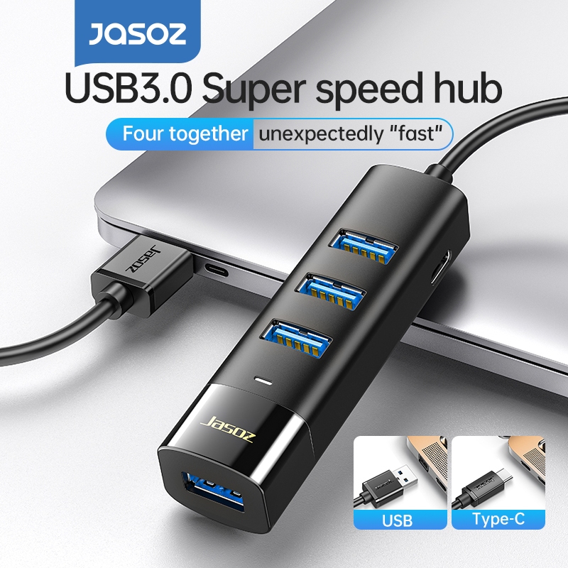 Jasoz USB 3.0 HUB 4 Port OTG Splitter Adapter Printer Multi Expander ...