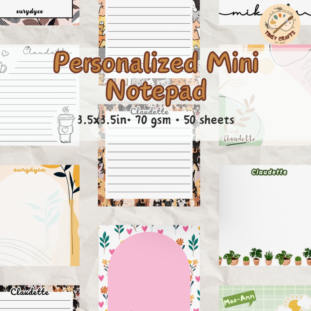 Customized/Personalized MINI NOTEPAD With Name (3.5inX3.5in) | Portable ...