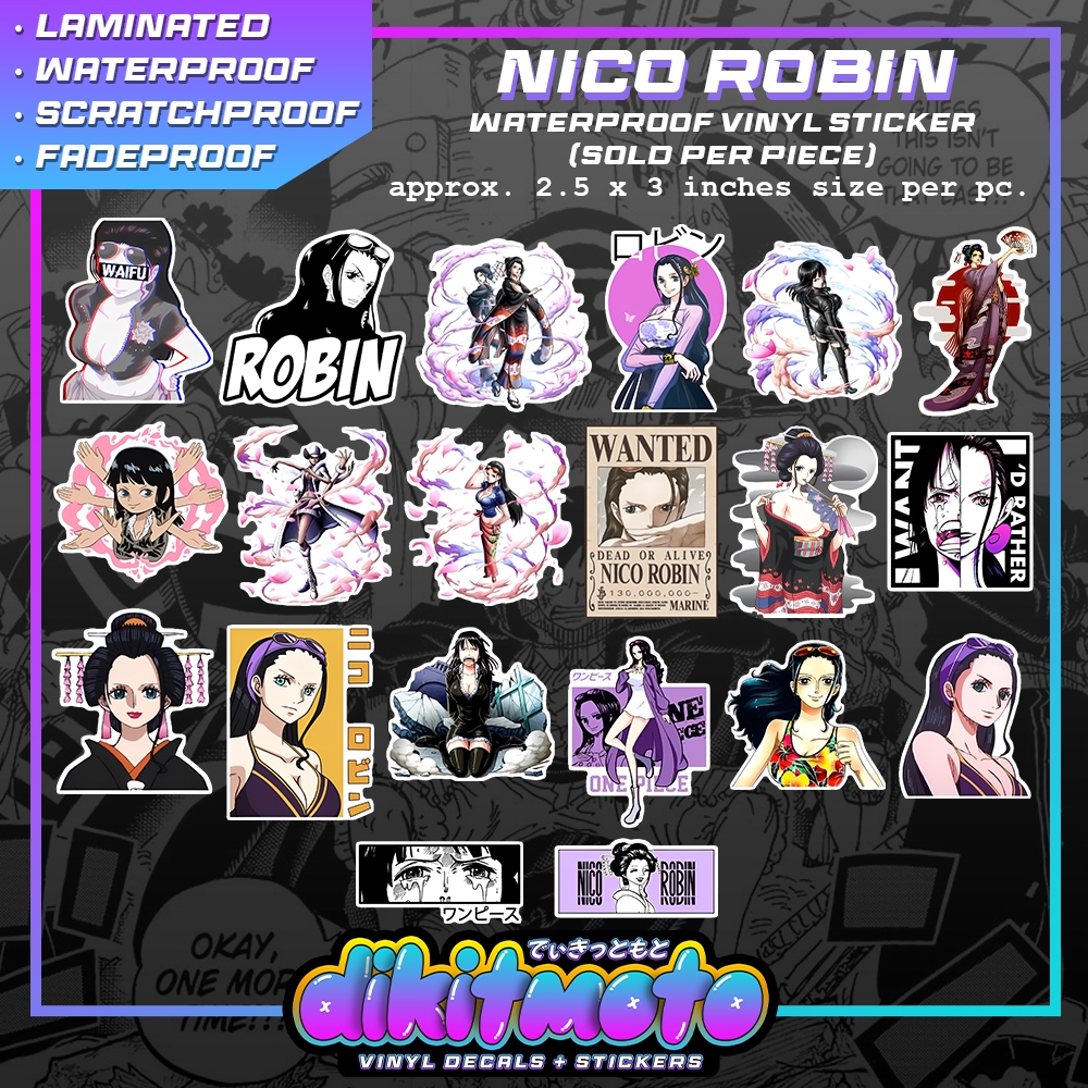[dikitmoto] Nico Robin One Piece Waterproof Vinyl Sticker Aquaflask ...