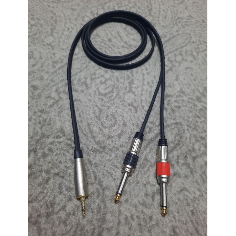 3.5mm to dual 6.3mm jack (stereo signal) | Shopee Philippines