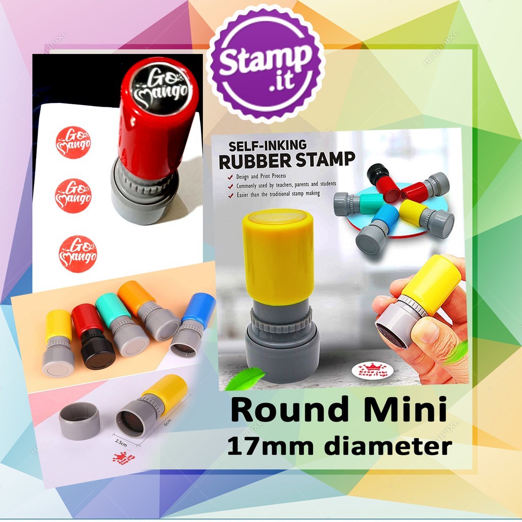 Personalized Round DIGI Stamp Self-inking Flash Stamp Logo Loyalty Card ...