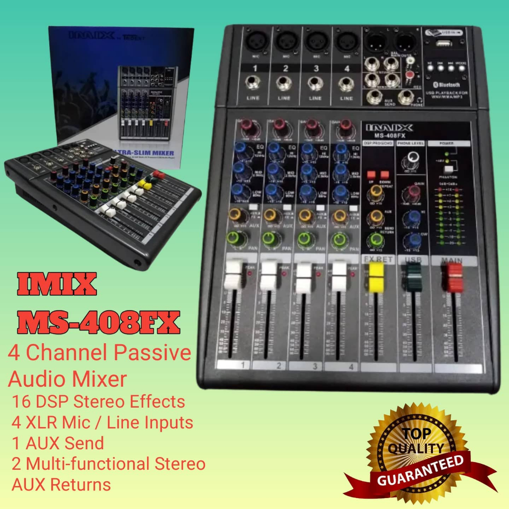 MS-408 4 channel IMIX audio mixer 16DSP effects 1 AUX send | Shopee ...