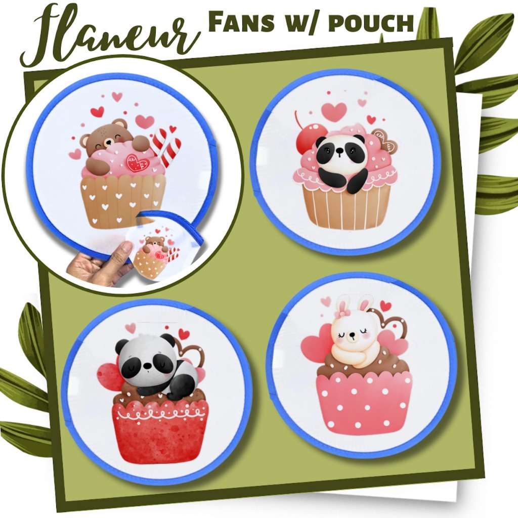 Cute Bear Panda Aesthetic Souvenir Giveaways Foldable Twist Hand Fan ...