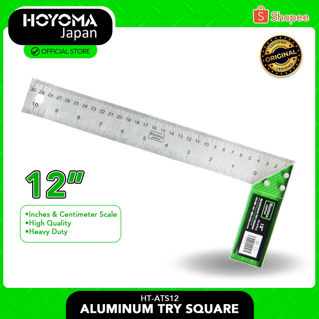 HOYOMA JAPAN 12" Aluminum Try Square ATS12 Measuring Tool for ...