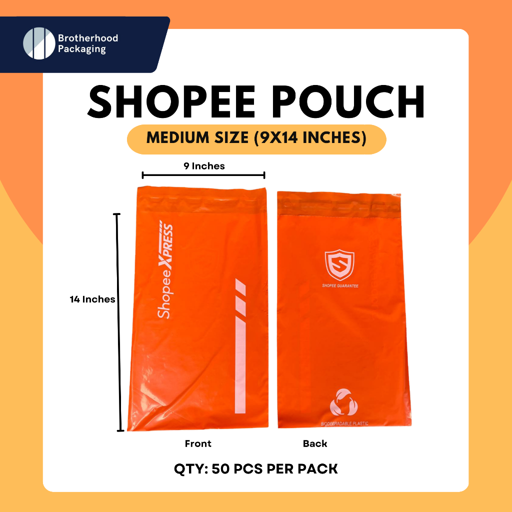 Shopee Orange Pouch Medium 50pcs (9x14 in) | Shopee Philippines