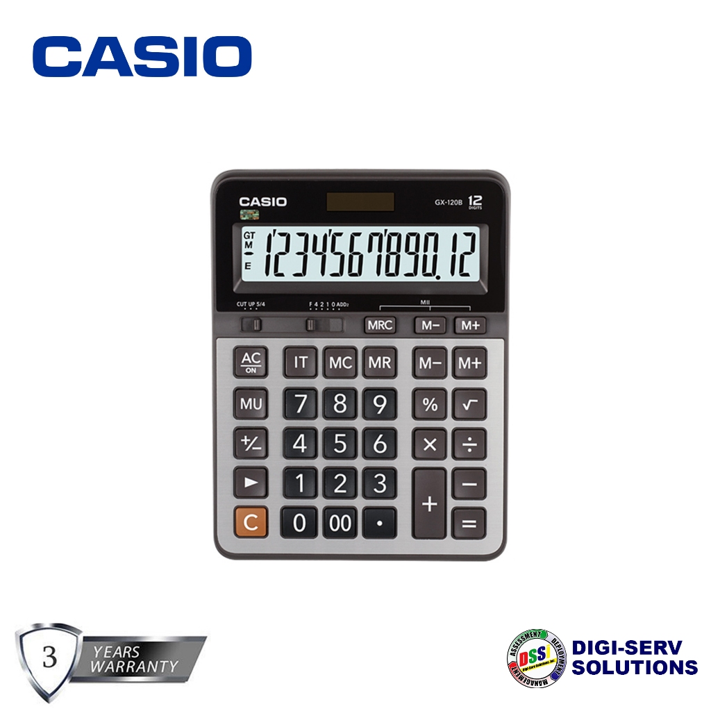 Casio Gx-120B Practical Calculator, Desktop Type, 12 Digits / Extra Large Display | Shopee ...