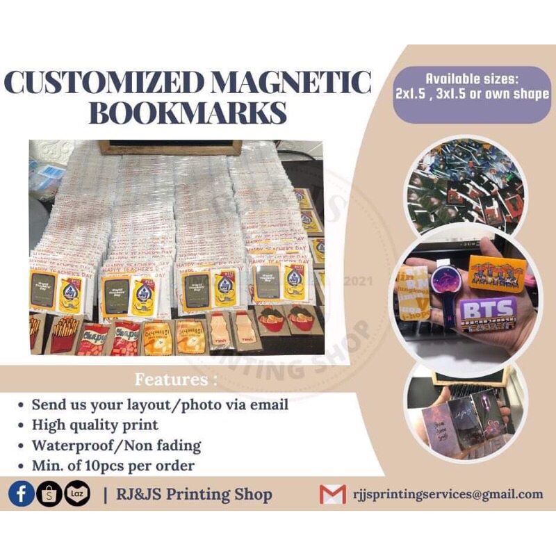 CUSTOMIZED PERSONALIZED MAGNETIC BOOKMARK FOR GIFTS SOUVENIRS GIVEAWAYS ...