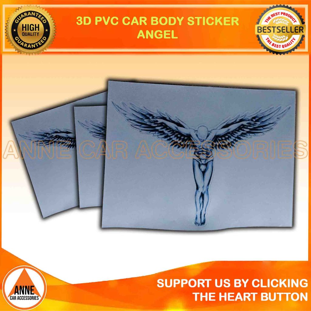 3D PVC Car Body Sticker Angel / 3D PVC Sticker for Body of Car / for ...