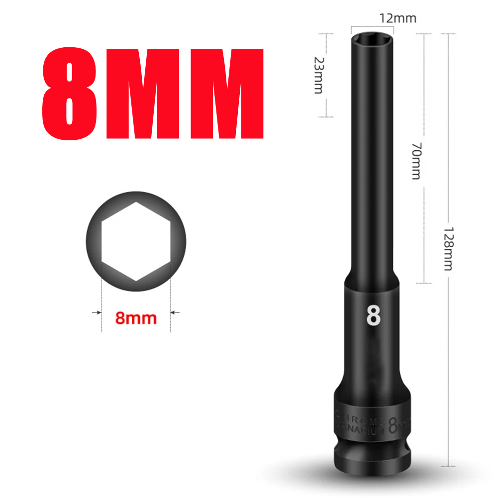 1/2" Drive Deep Impact Socket Set Hex Socket Impact Wrench Hex Socket Head 8mm/10mm/12mm ...