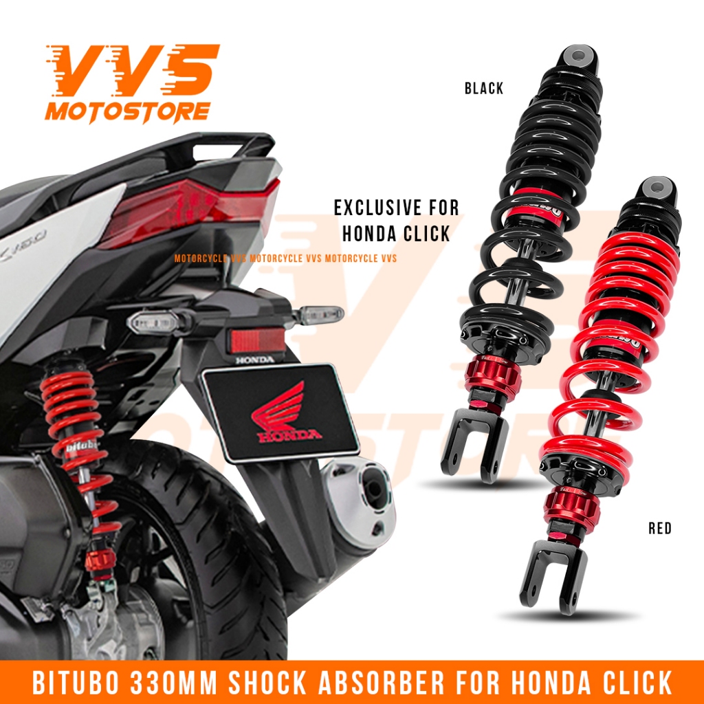 Bitubo Honda Click 330mm Rear Shock Absorber CNC Adjustable Heavy-Duty ...