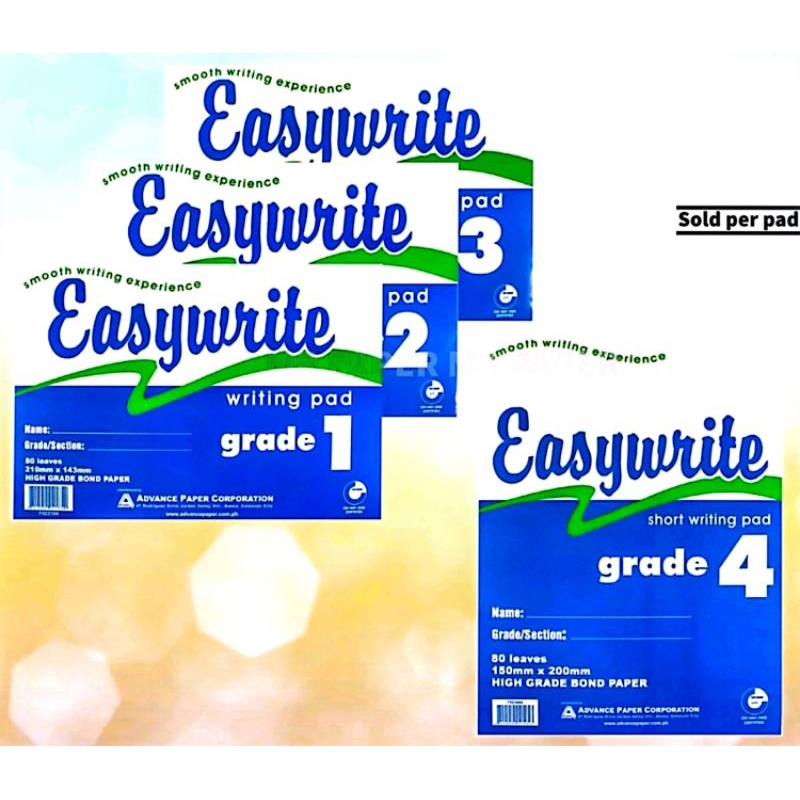 Easywrite Writing Pad Paper Grade 1, 2, 3, 4 | Shopee Philippines