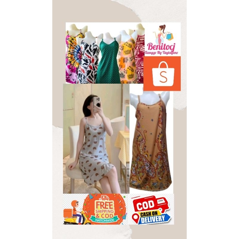 Casual Long SPAGHETTI STRAP DRESS Sleeveless Pangbahay, Pang-alis Fit ...