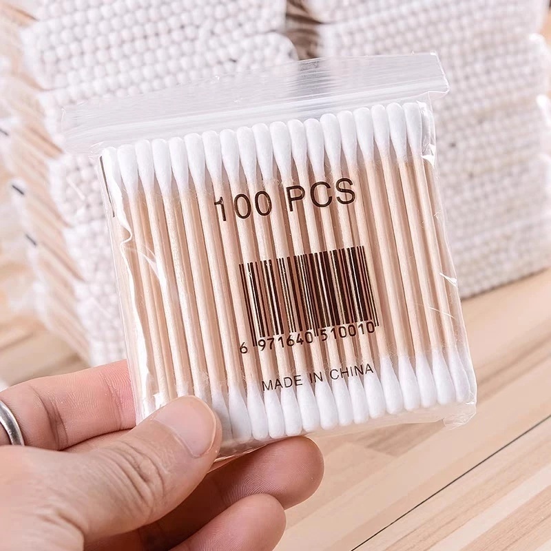 SJW 100pcs/ Pack 500PCS / BOX Double Head Disposable Cotton Swab ...