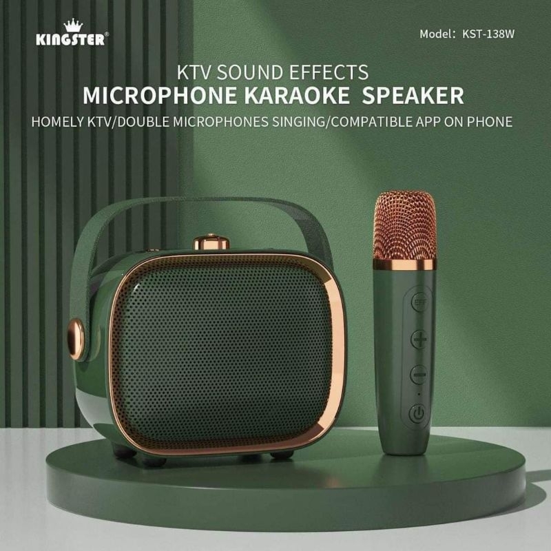 KTV wireless speaker Bluetooth speaker with Free Microphone | Shopee ...