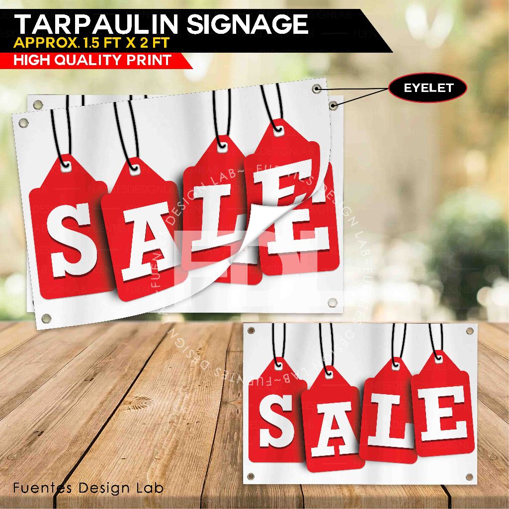 2pcs SALE Tarpaulin Signage | 1.5ft x 2ft | Shopee Philippines