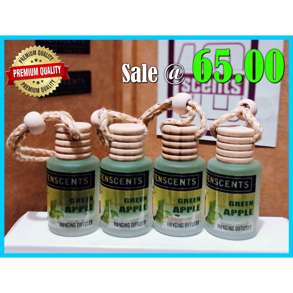 GREEN APPLE SCENT HANGING DIFFUSER CAR AIR FRESHENER by Tenscents (10ML ...