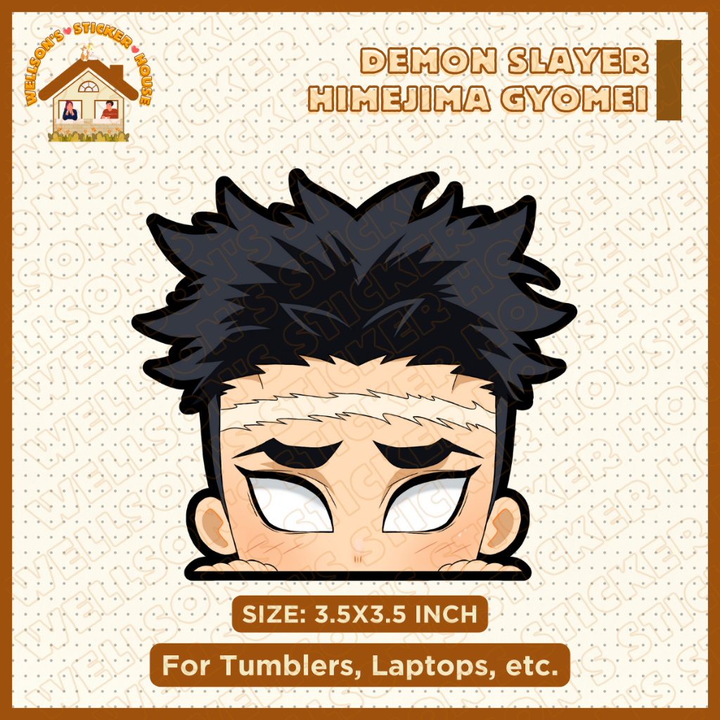 Anime Demon Slayer Himejima Gyomei Vinyl Waterproof Matte Peeker ...