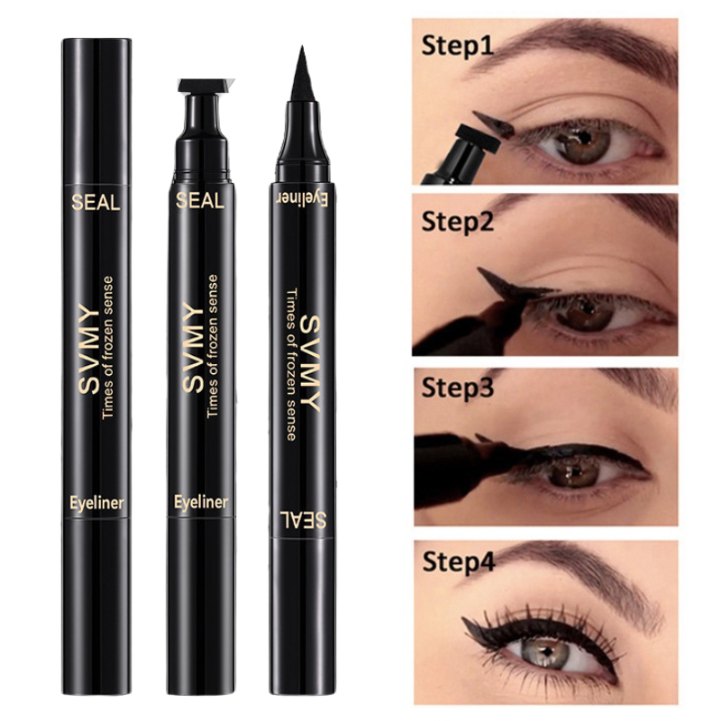 [cod] Double Head Waterproof Eyeliner Pen 2 In 1 Eyeliner Cat Eye Wing