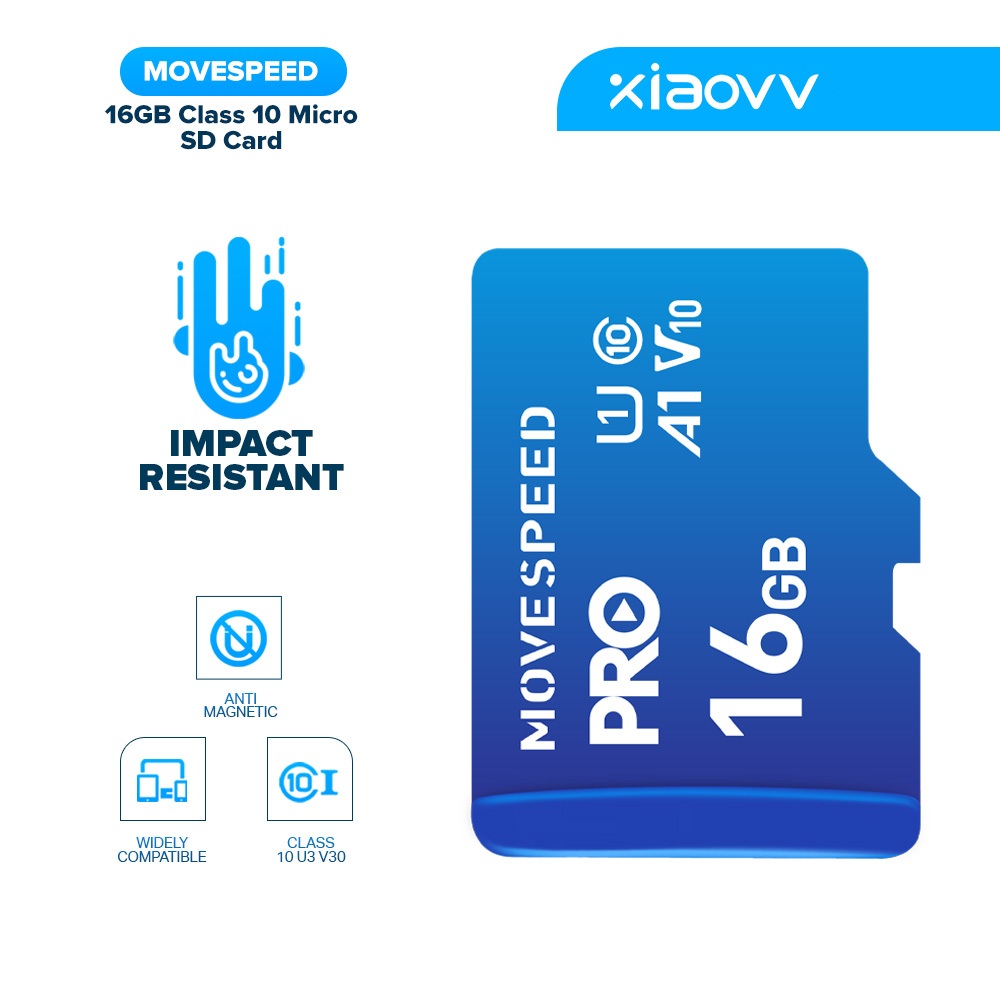 Move Speed Micro SD Card 16GB A1 U1 Class 10 Reading Speed 100MB/s ...